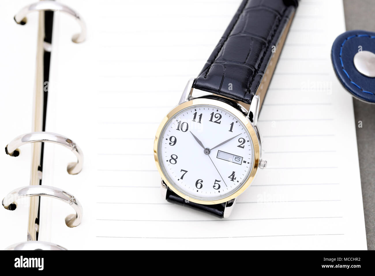 Black leather notebook open hi-res stock photography and images - Alamy