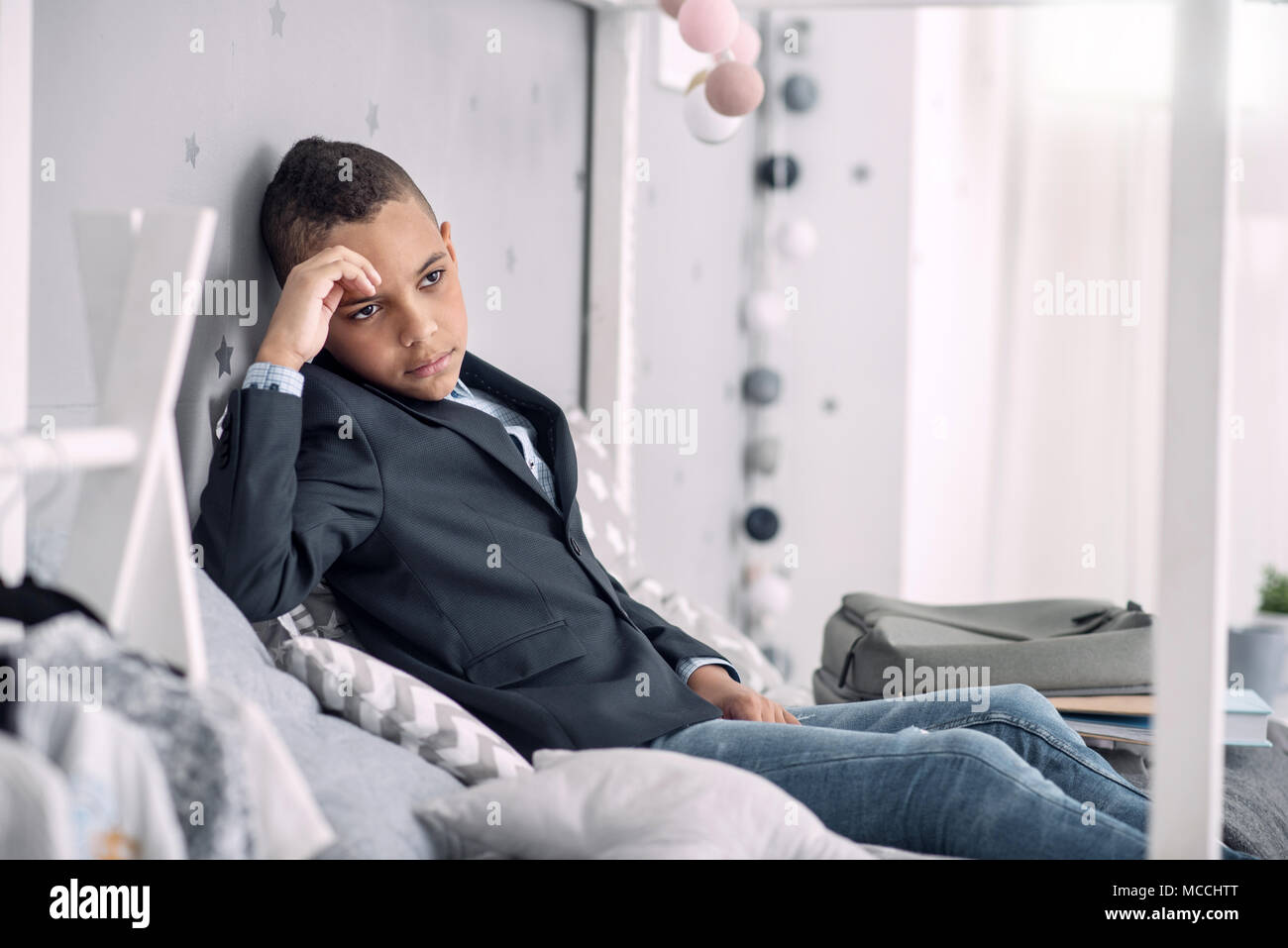 Child coming home from school hi-res stock photography and images - Alamy