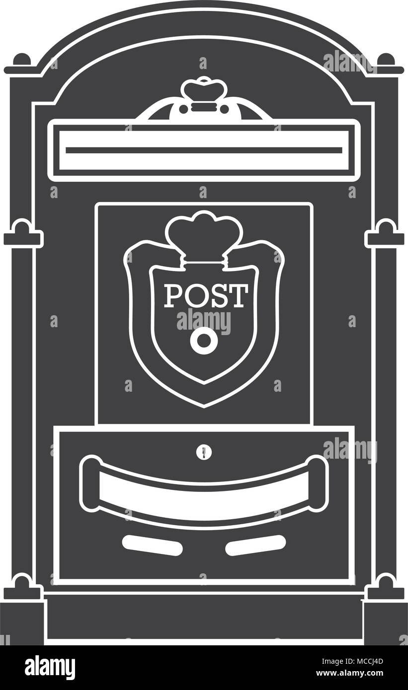 Mail Box Post Outline Icon Stock Vector Image & Art - Alamy
