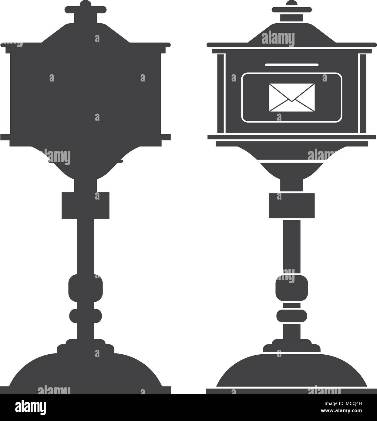 Mail Box Post Outline Icon Stock Vector Image & Art - Alamy