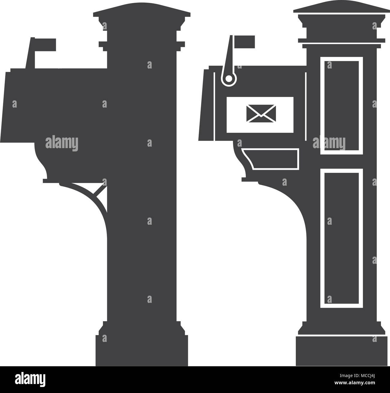 Mail Box Outline Icon Stock Vector Image & Art - Alamy