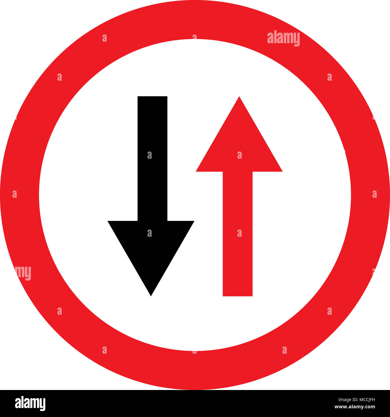 No two way directions allowed sign Stock Photo - Alamy