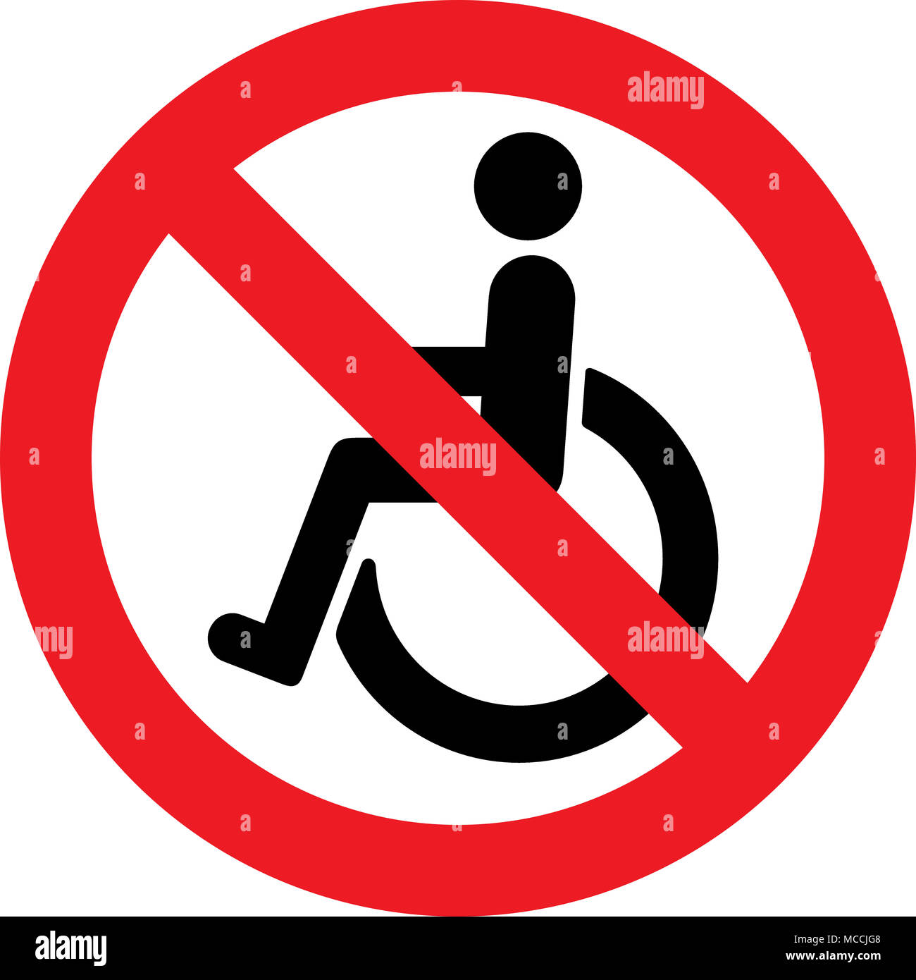 No disabled people allowed sign Stock Photo - Alamy