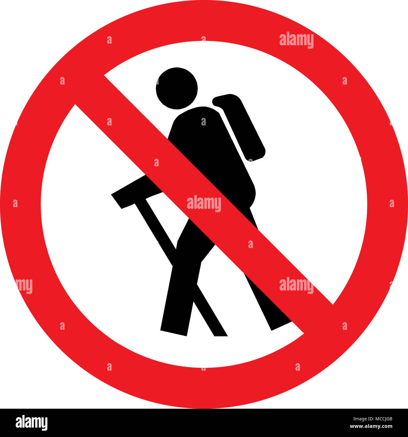 No hiking allowed sign Stock Photo - Alamy