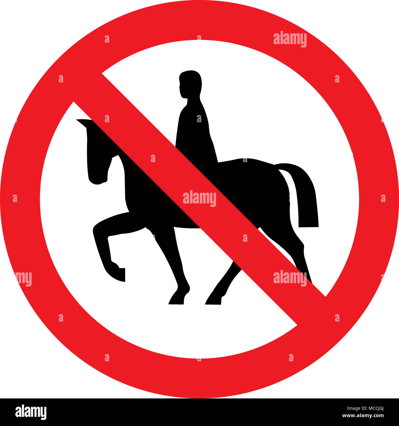 No horse riders on road allowed sign Stock Photo - Alamy