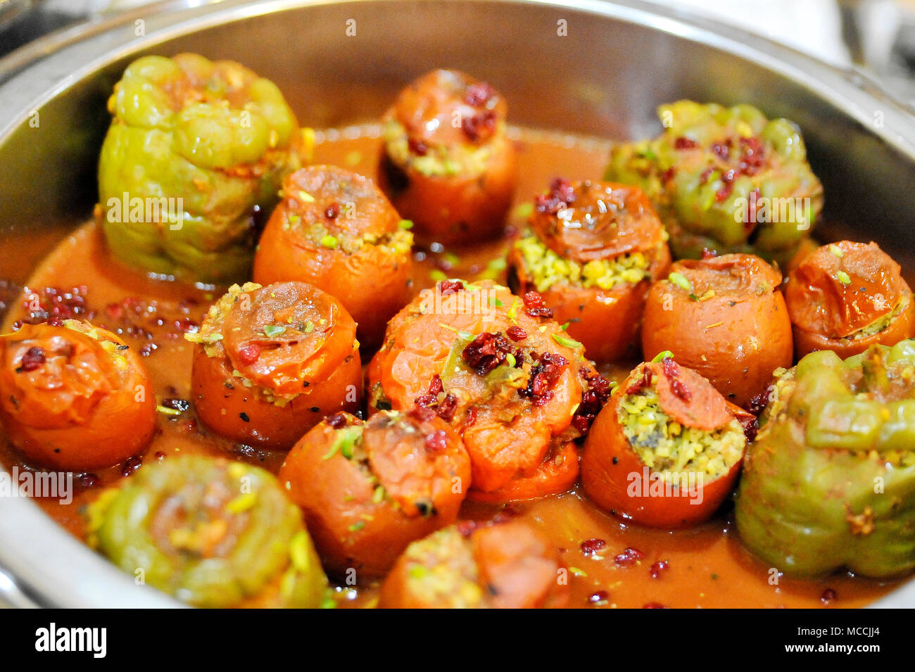 Iranian food: Dolmeh or stuffed peppers Stock Photo - Alamy