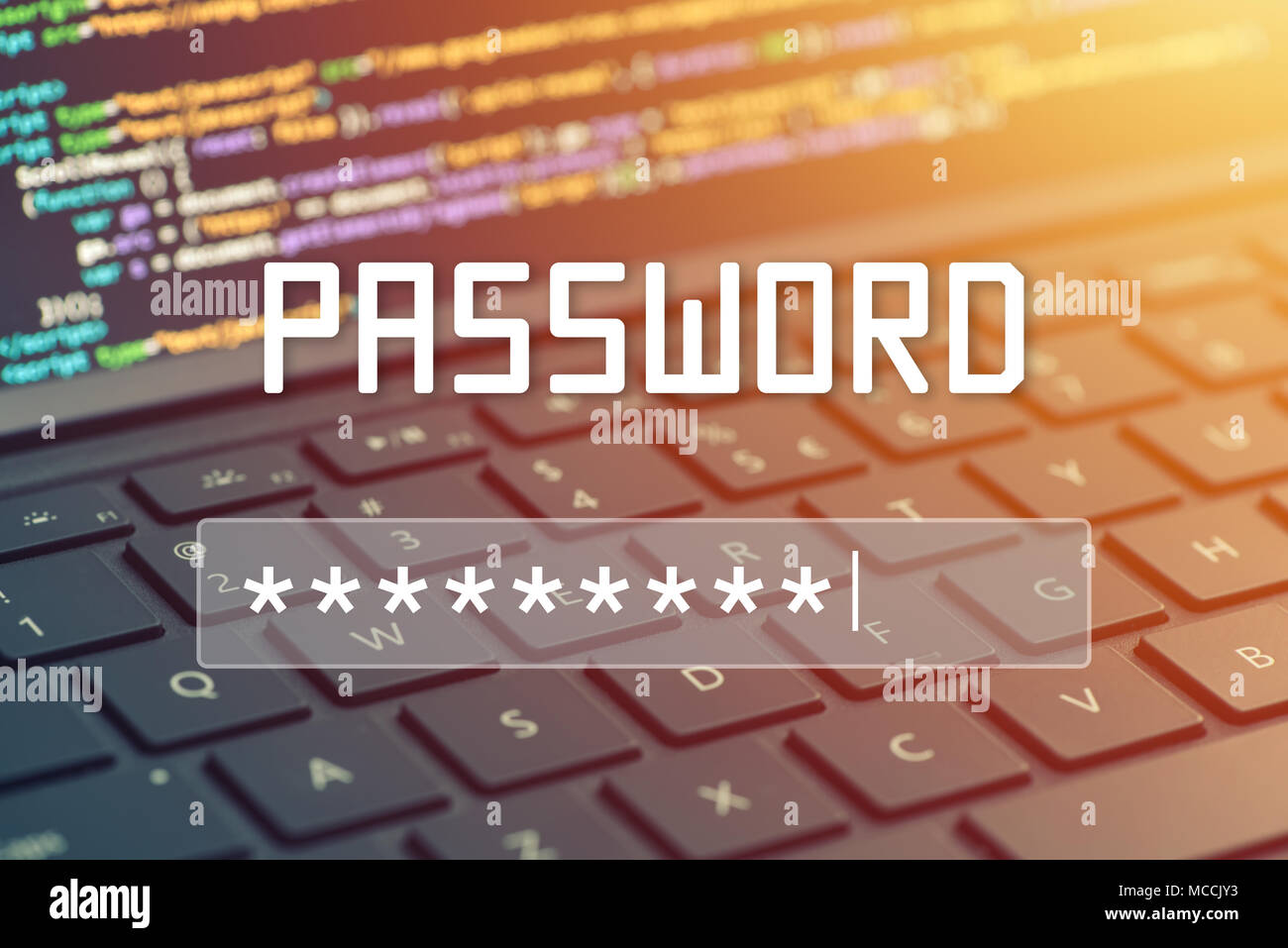 Password input on blurred background screen. Password protection ...