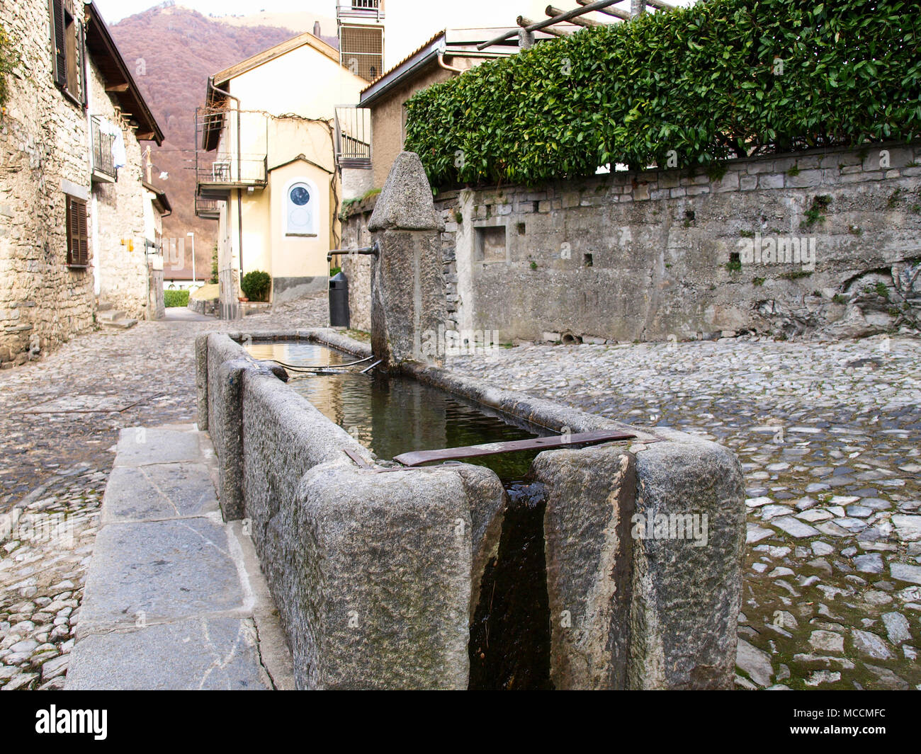 Bre Lugano, Switzerland - January 02, 2017: Typical rural houses of the ...