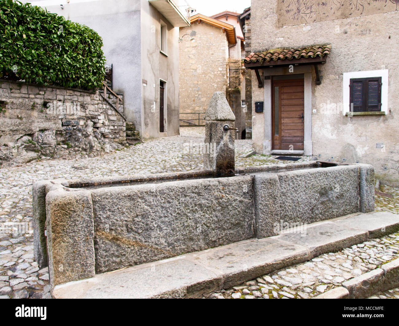 Bre Lugano, Switzerland - January 02, 2017: Typical rural houses of the ...