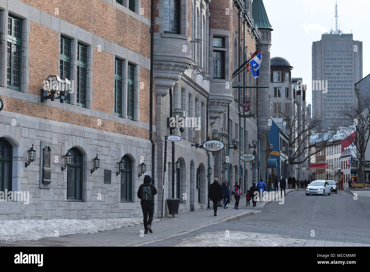 Old Quebec City street, a designated Unesco World Heritage site Stock ...