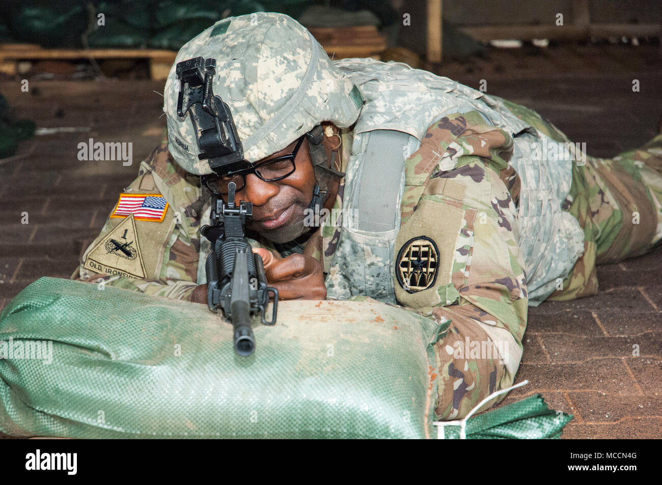 Members of the 18th Military Police Brigade of the 21st Theater ...