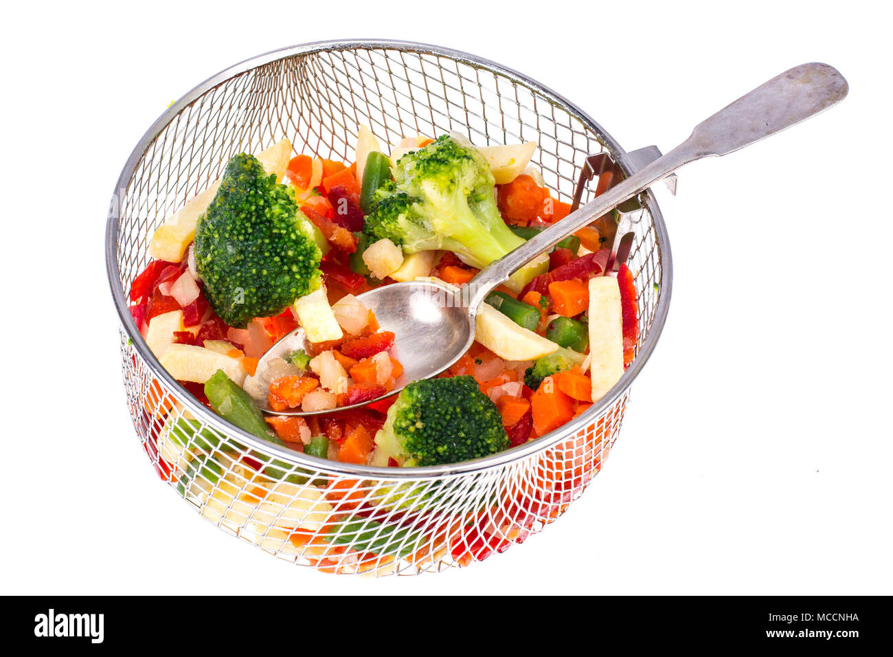 Mix of summer frozen vegetables. Studio Photo Stock Photo - Alamy