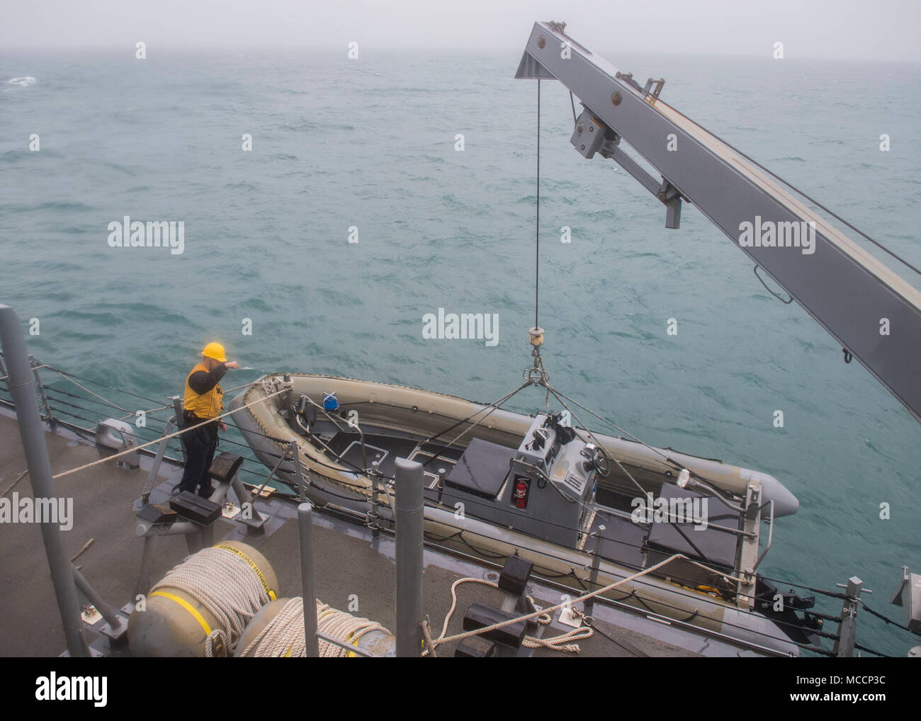 180204-N-IC246-0029 ATLANTIC OCEAN (Feb. 4, 2018) Boatswain's Mate 3rd ...