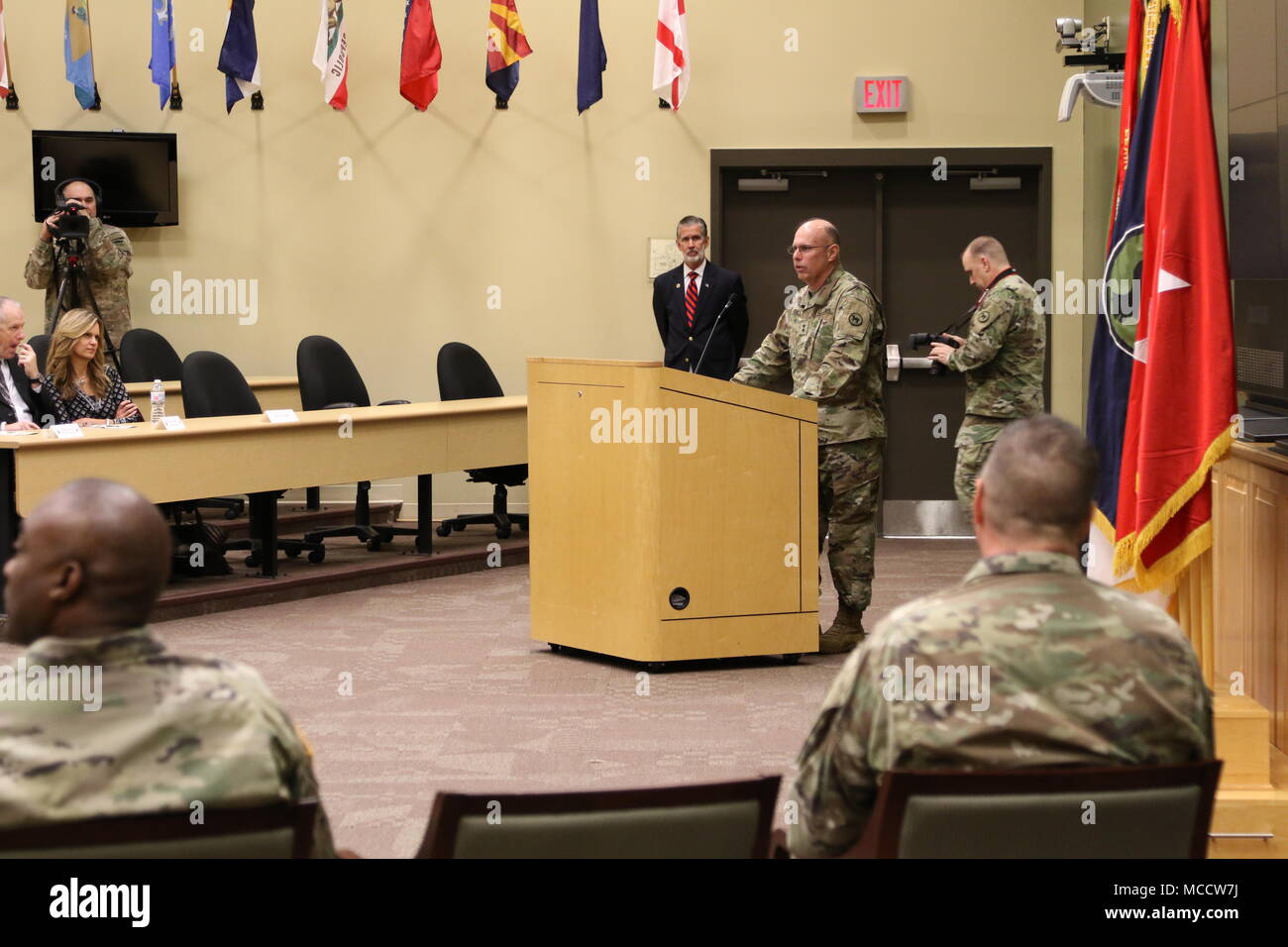 U.S. Army Maj. Gen. Kenneth D. Jones delivers his first speach as the ...