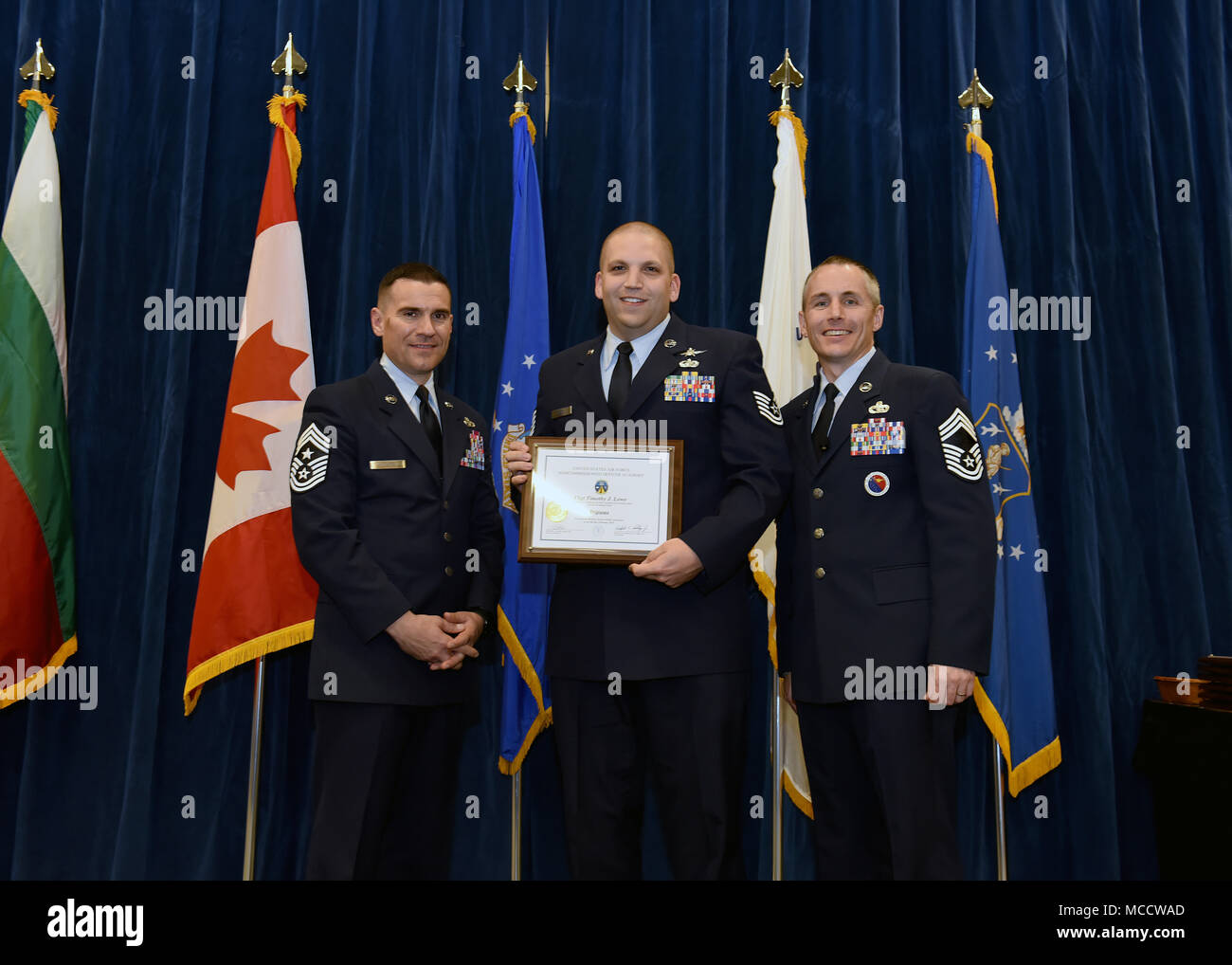 Tech. Sgt. Timothy Lowe, from Scott Air Force Base, Ill., takes the ...