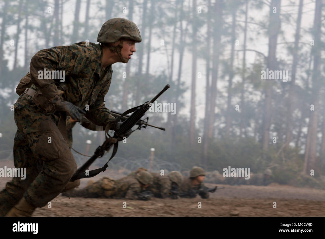 U.S. Marine Corps Rct. Jakob Church with platoon 3022, Mike Company ...