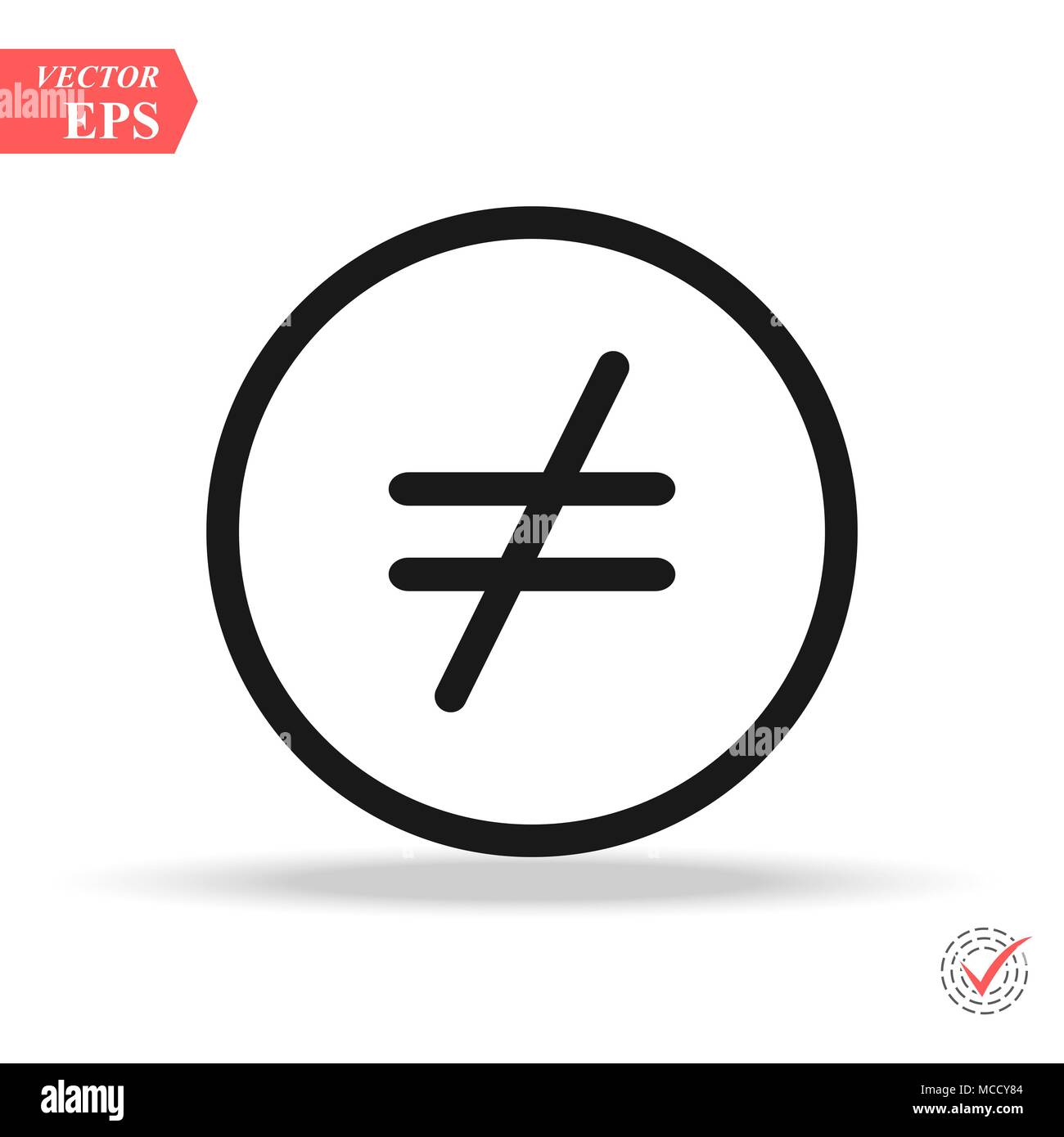 Not equal icon,vector illustration. Flat design style. vector not equal ...