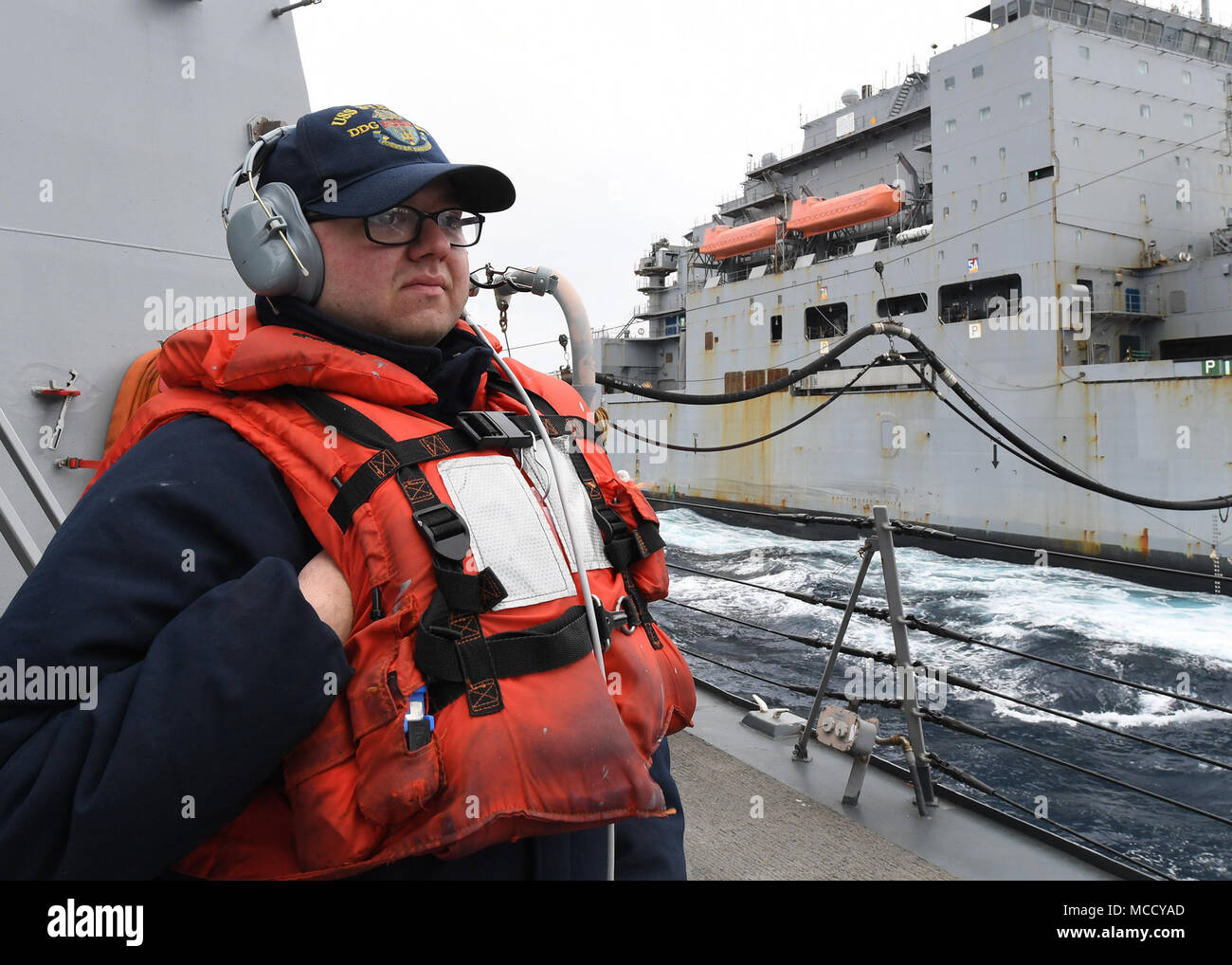 180210-N-FN963-0206 PACIFIC OCEAN (Feb. 10, 2018) Damage Controlman 3rd ...