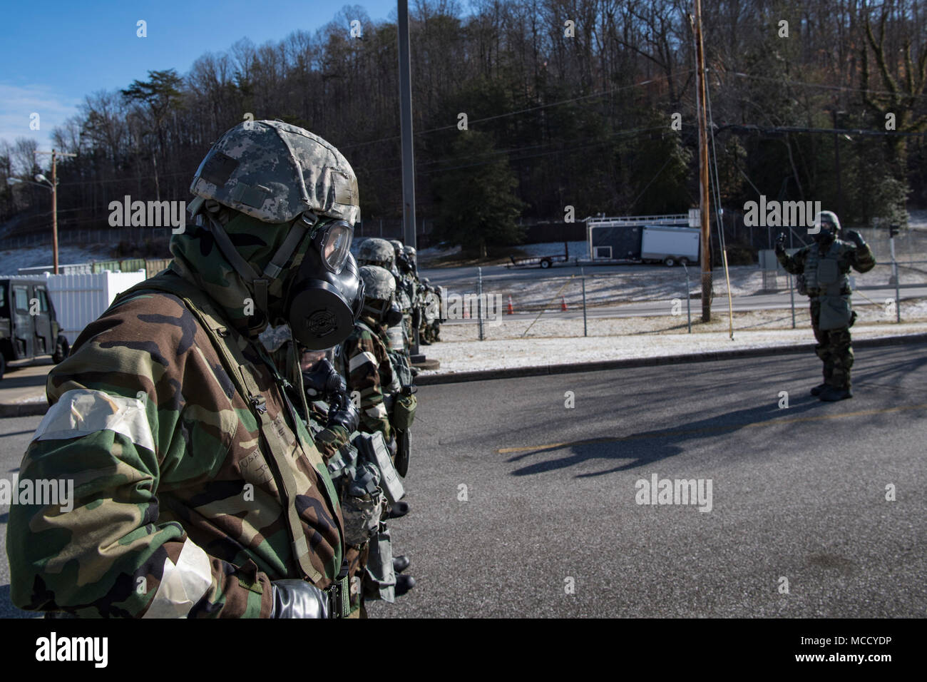 U.S. Air Force Airmen from the 130th Force Support Squadron receive ...