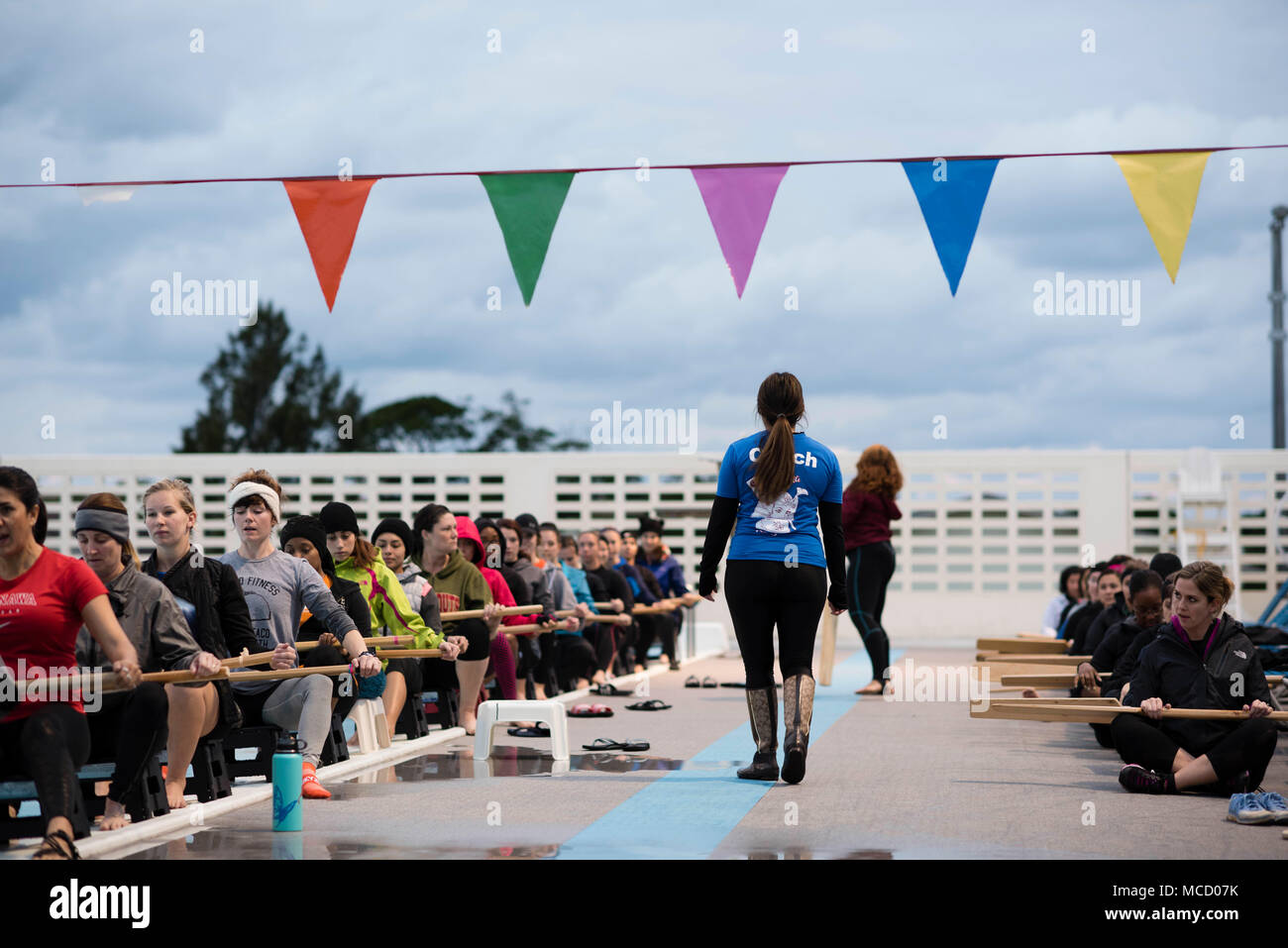 The Kadena Shoguns Women’s Dragon Boat team practice at the Fairchild ...