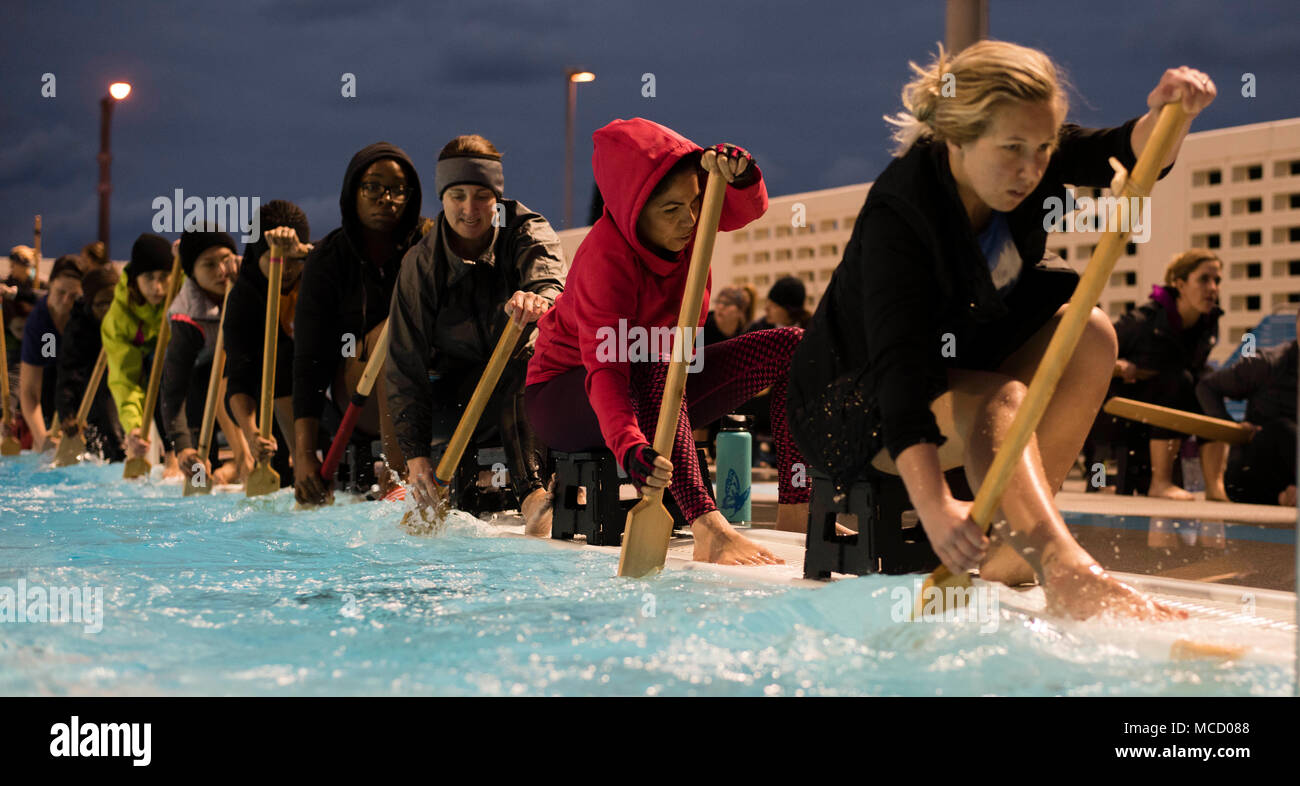 The Kadena Shoguns Women’s Dragon Boat team practice at the Fairchild ...