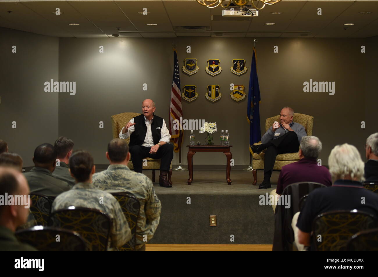 Retired Gen. Duncan McNabb and retired Chief Master Sgt. Mike Kerver ...