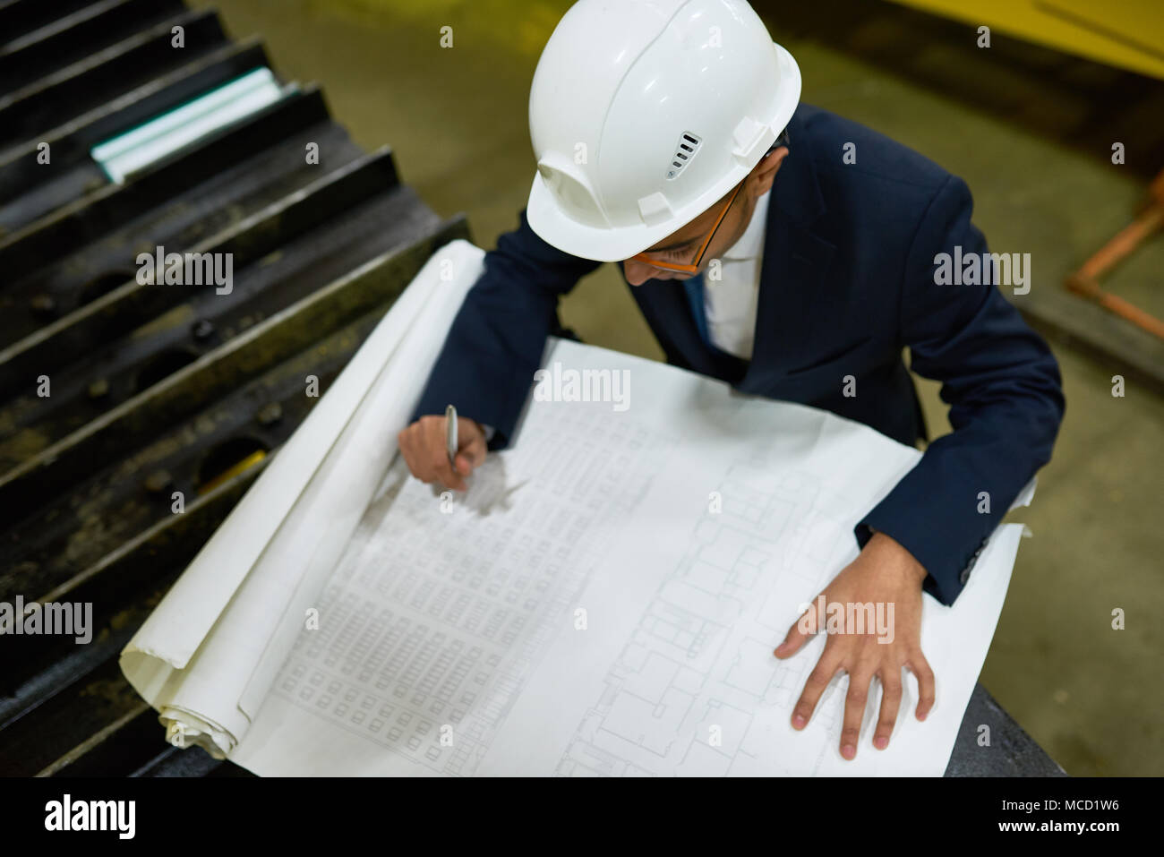 Making Corrections in Blueprint Stock Photo - Alamy