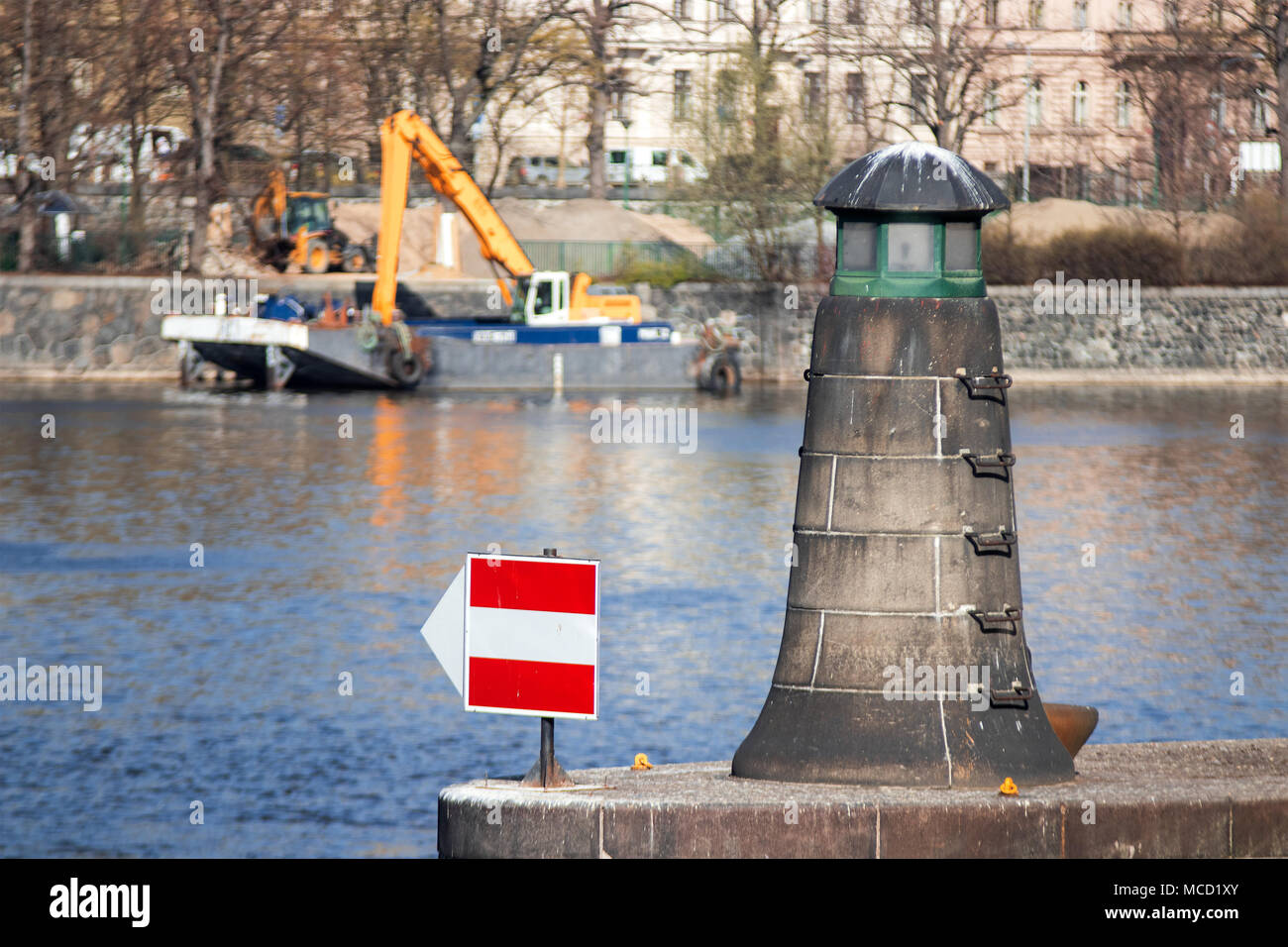 The lighthouse, navigation or orientation landmark built on the ...