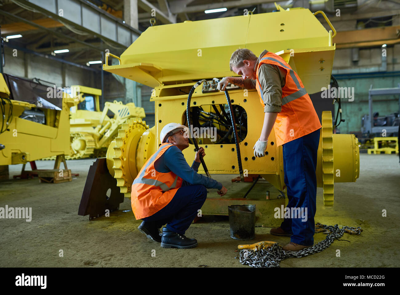 Adjusting Engine Features of Heavy Vehicle Stock Photo - Alamy
