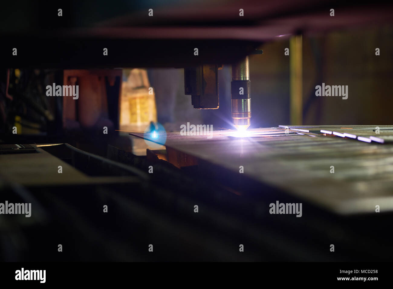 Working Process of Metal-Cutting Laser Stock Photo - Alamy