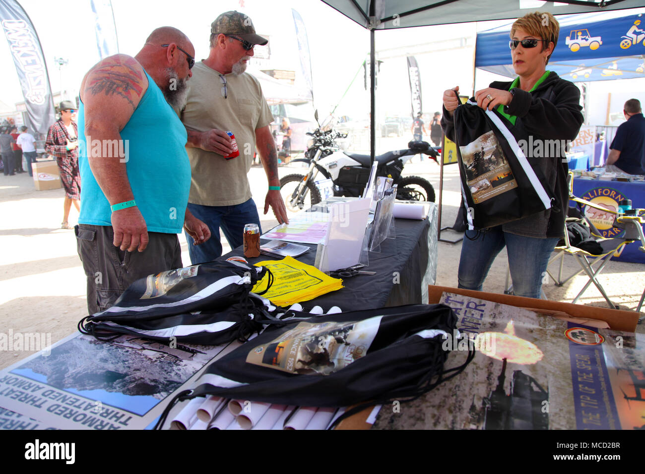 Marine Corps Air Ground Combat Center Land Manager Jonell Kosa talks to ...