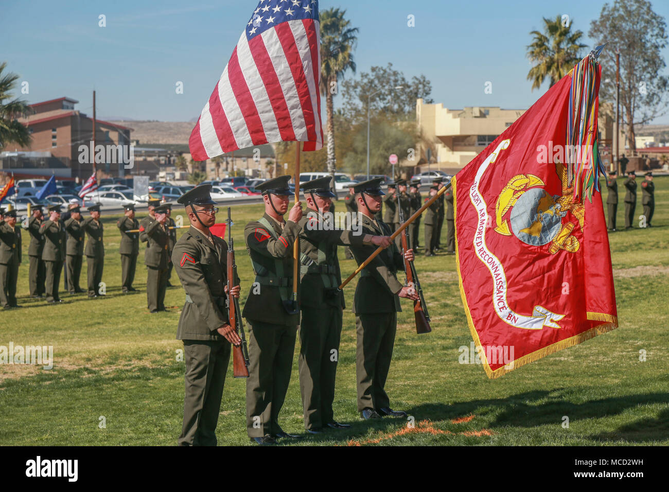 3rd light armored reconnaissance battalion color guard hi-res stock ...