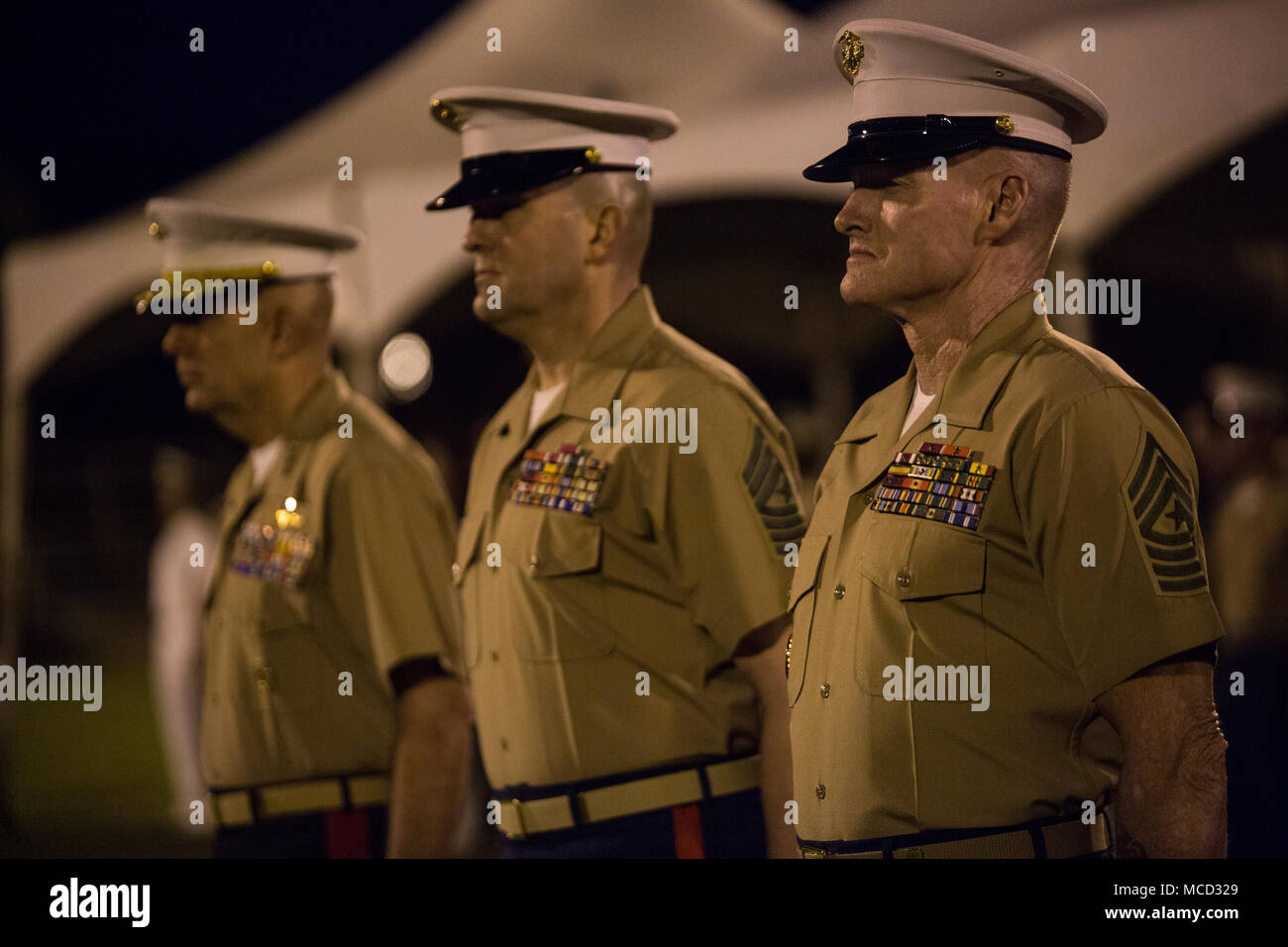 From right to left, U.S. Marine Corps Sgt. Maj. Paul G. McKenna ...