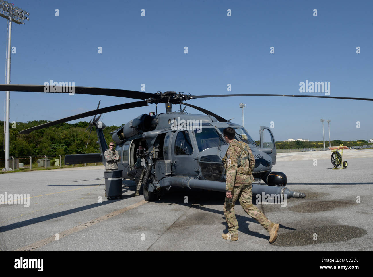 U.S. Air Force Capt. Chris Allen, 33rd Rescue Squadron flight commander ...
