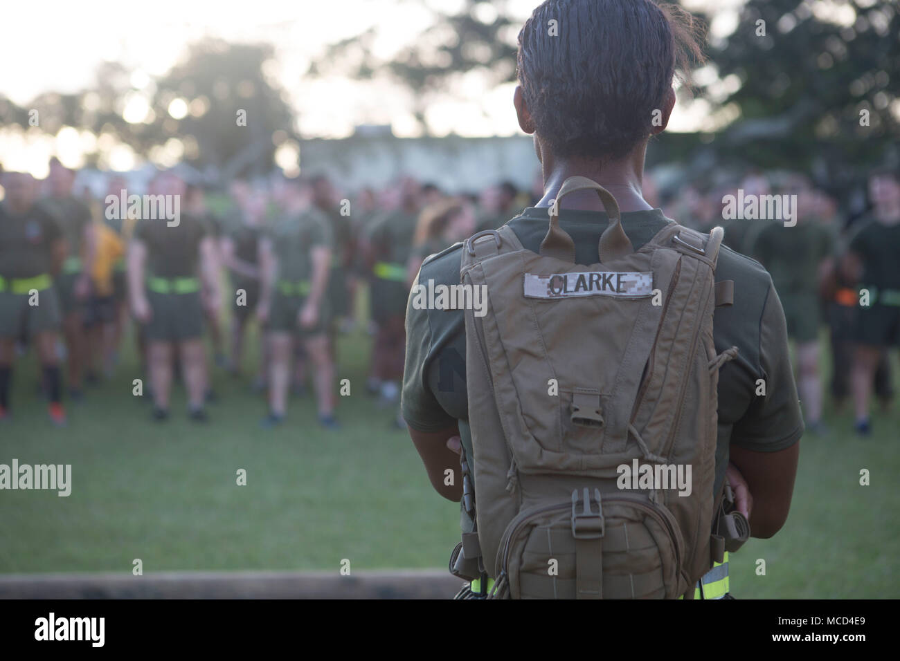 U.S. Marine Corps Lt. Col. Marshalee Clarke, battalion commander, Headquarters Battalion, Marine ...