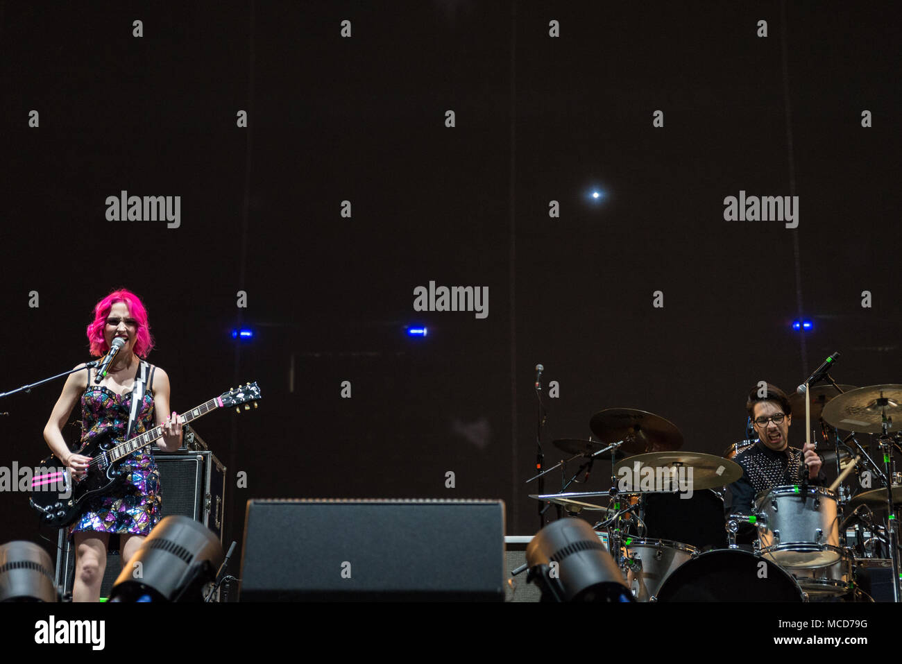 Milan, Italy. 10 April 2018. Italian rock band ROS performs at indoor ...