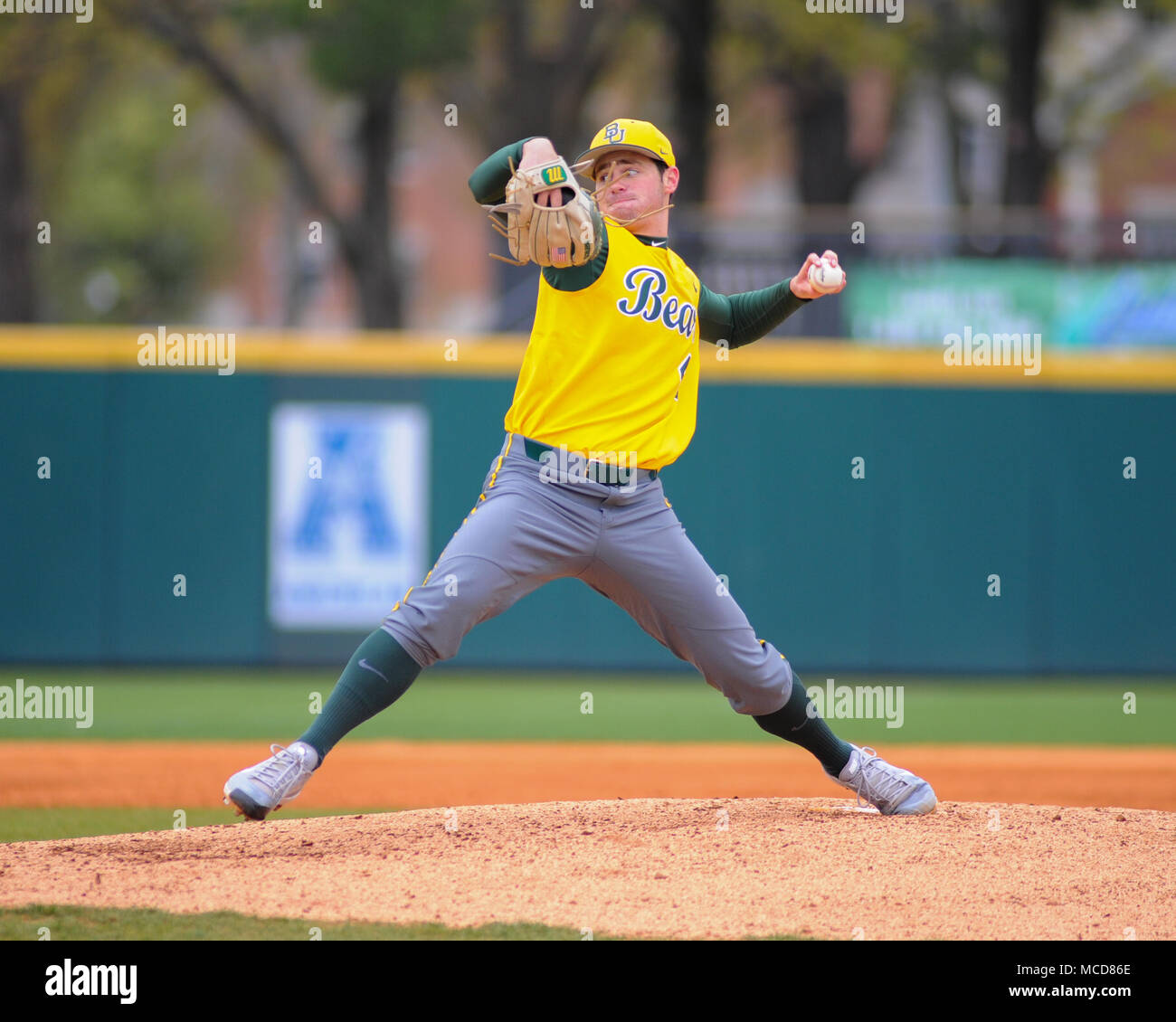 FedEx Park. 15th Apr, 2018. TN, USA; Baylor pitcher, Tyler Thomas (47 ...