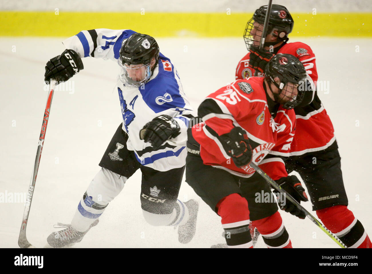 April 15, 2018 London, Ontario, Canada - Game 3 of the Sutherland Cup ...