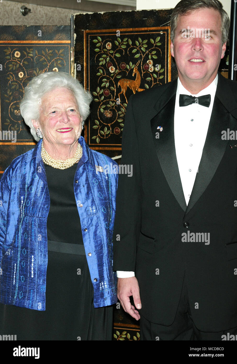 Barbara Bush with son Governor Jeb Bush attending CASA'S Eleventh ...