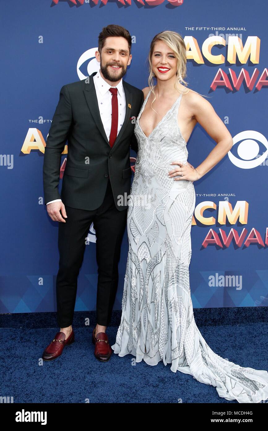 Thomas Rhett, Lauren Akins at arrivals for 53rd Academy of Country ...