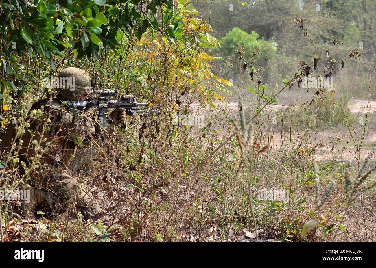 Lance Cpl. Colten Voss, automatic rifleman, from Arlington, Texas, with ...