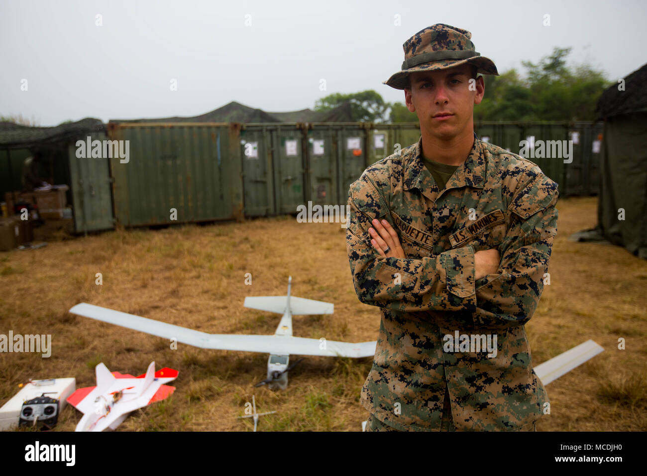U.S. Marine Sgt. Spencer Caouette with 3rd Battalion, 3rd Marine ...