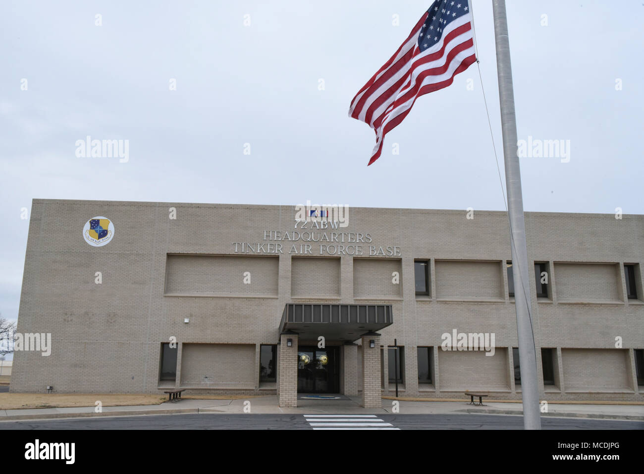The 72nd Air Base Wing Headquarters, Bldg. 1002, shown on Feb. 16, 2018 ...