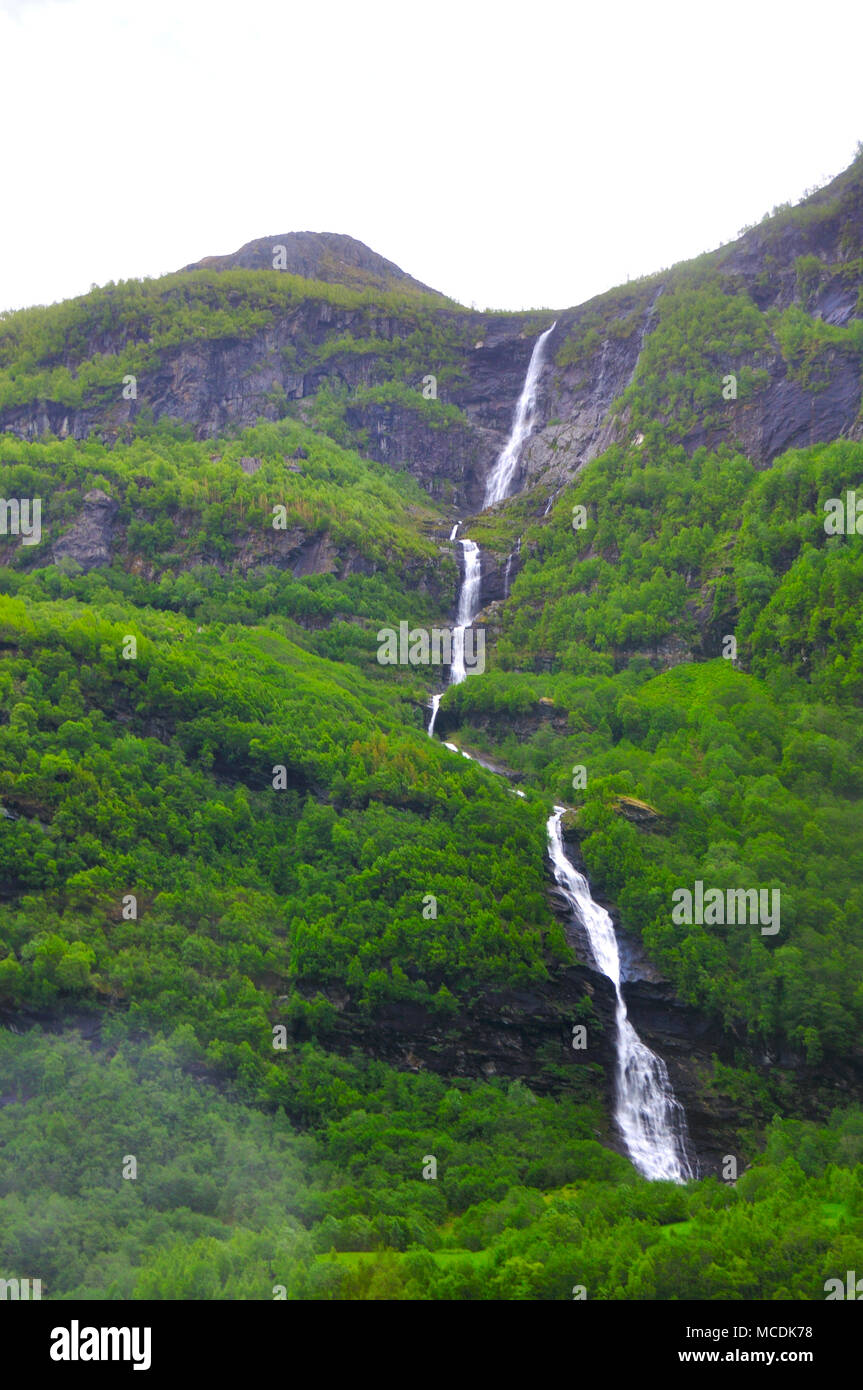 waterfalls in the fjords of Norway Stock Photo - Alamy