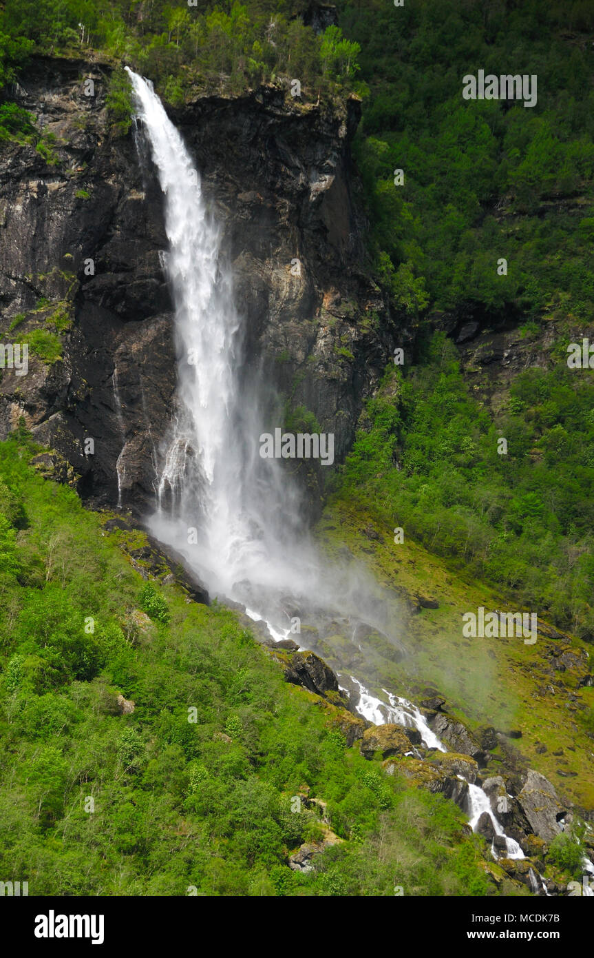 waterfalls in the fjords of Norway Stock Photo - Alamy