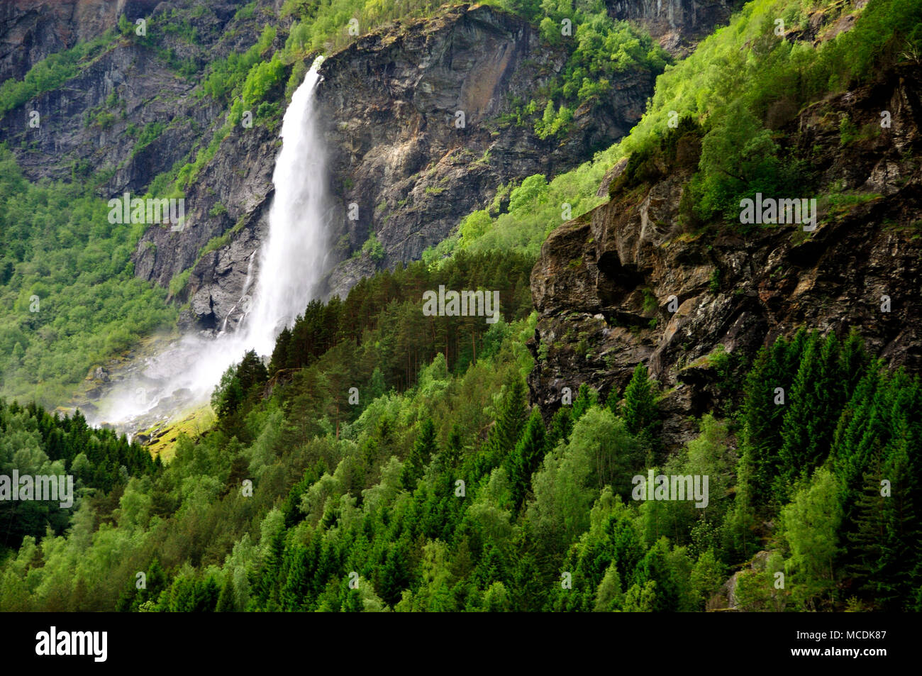 waterfalls in the fjords of Norway Stock Photo - Alamy