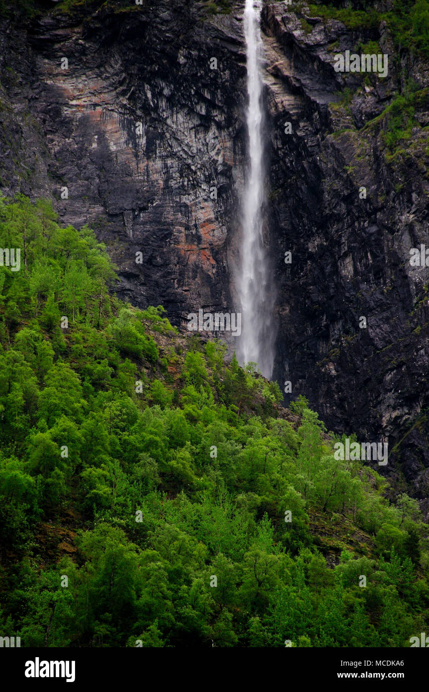 waterfalls in the fjords of Norway Stock Photo - Alamy