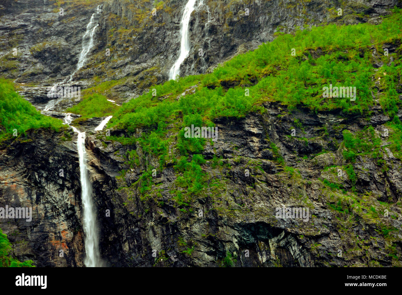 waterfalls in the fjords of Norway Stock Photo - Alamy