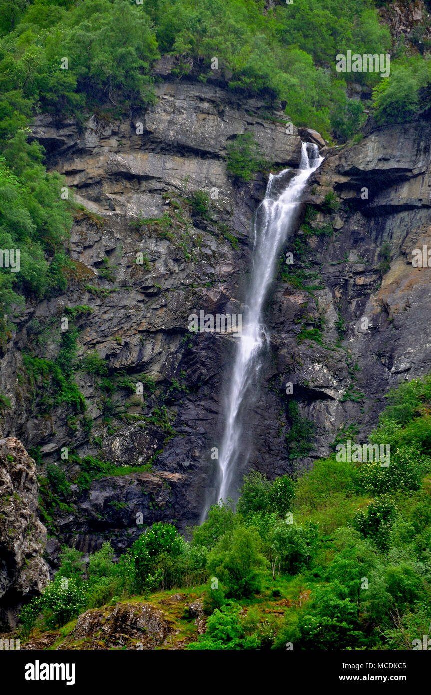 waterfalls in the fjords of Norway Stock Photo - Alamy