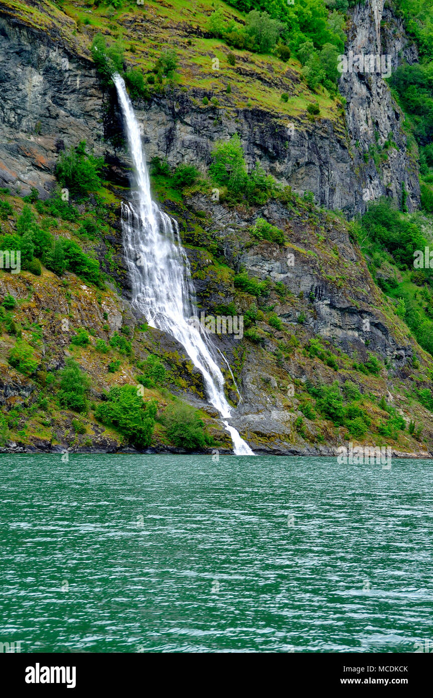 waterfalls in the fjords of Norway Stock Photo - Alamy